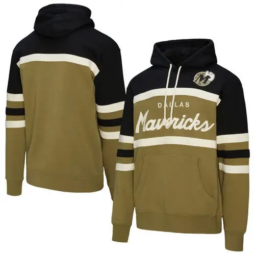 Mitchell & Ness Dallas Mavericks Double Clutch Hoodie - Olive