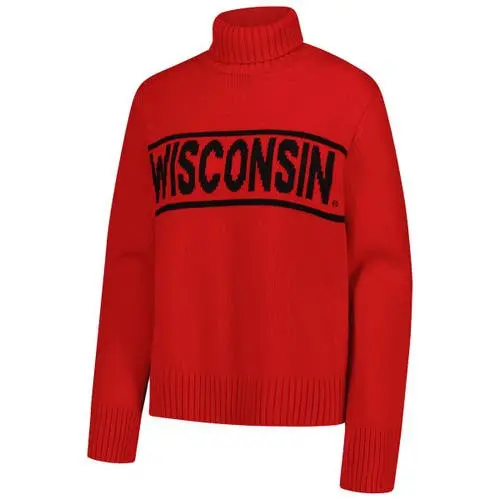GAMEDAY SOCIAL Wisconsin Badgers Chenille Turtleneck Sweater
