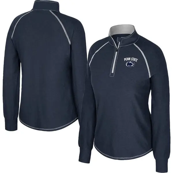 COLOSSEUM Penn State Nittany Lions Bikram Raglan Quarter-zip Top - Navy
