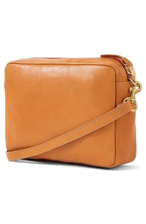 Clare V. Midi Sac Leather Crossbody Bag - Rustic/black & Cream