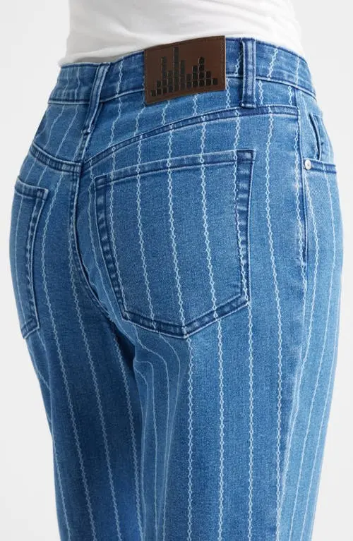 CITY BLUES Five-pocket Cuffed Straight Leg Jeans
