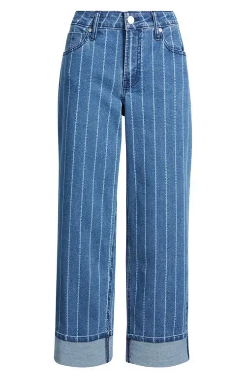 CITY BLUES Five-pocket Cuffed Straight Leg Jeans