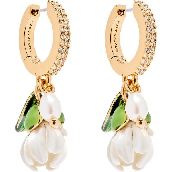Marc Jacobs Rooted Daisy Drop Hoop Earrings - Gold/multi