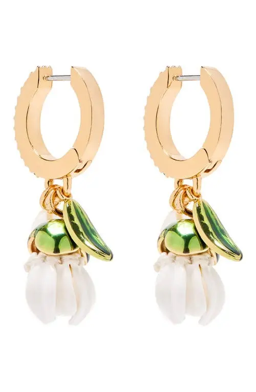 Marc Jacobs Rooted Daisy Drop Hoop Earrings