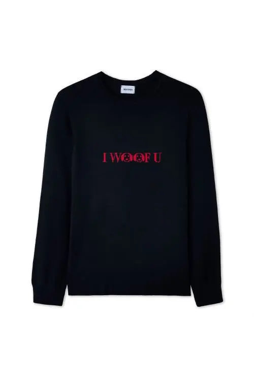 MOSHIQA I Woof U Human Sweater - Black