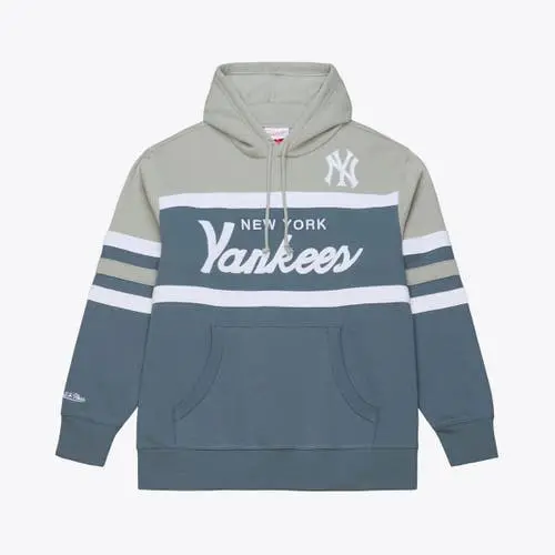 Mitchell & Ness New York Yankees Cooperstown Collection Thunderstorm Head Coach Hoodie - Gray