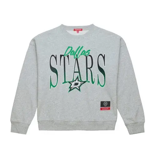 Mitchell & Ness Dallas Stars Hockey Night Sweatshirt - Heather Gray