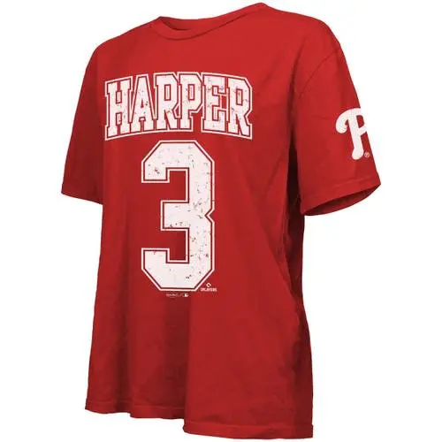 MAJESTIC THREADS Bryce Harper Philadelphia Phillies Oversized Name & Number T-shirt