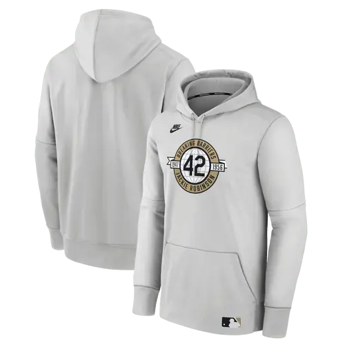 Nike Brooklyn Dodgers Authentic Collection 2026 Jackie Robinson Day Therma-fit Hoodie - Cream