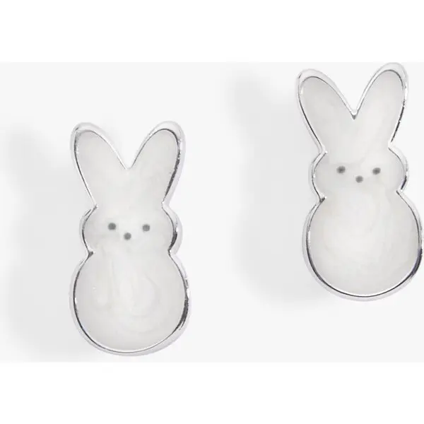 ALEX AND ANI Peeps® Pearlized Bunny Stud Earrings - Silver