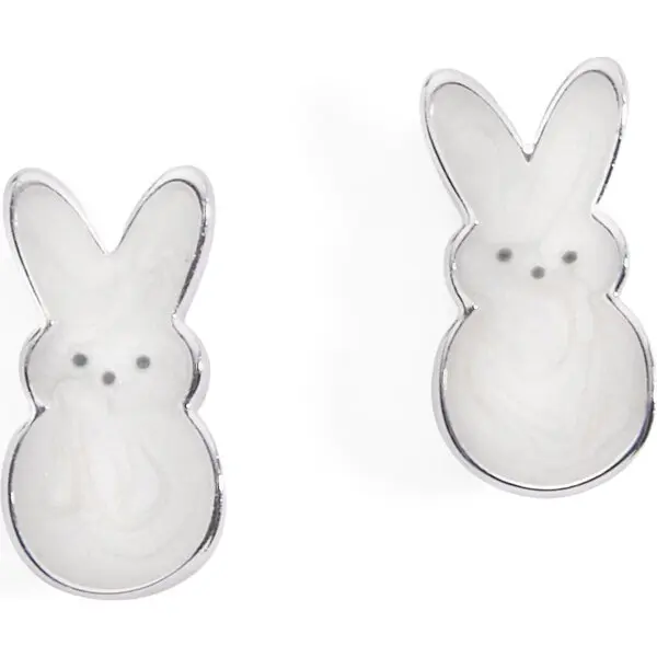 ALEX AND ANI Peeps® Pearlized Bunny Stud Earrings - Silver