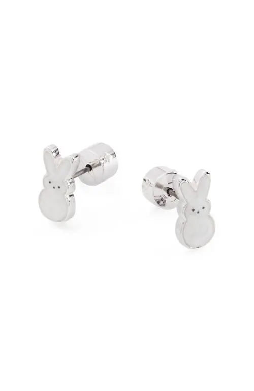 ALEX AND ANI Peeps® Pearlized Bunny Stud Earrings - Silver