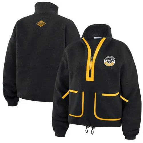 WEAR BY ERIN ANDREWS Pittsburgh Penguins Polar Fleece Half-zip Jacket - Black