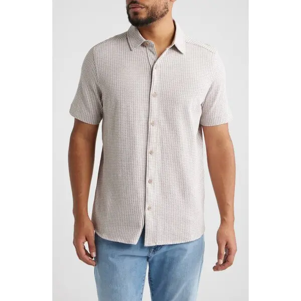 Johnston & Murphy Bennett Gingham Short Sleeve Button-up Shirt
