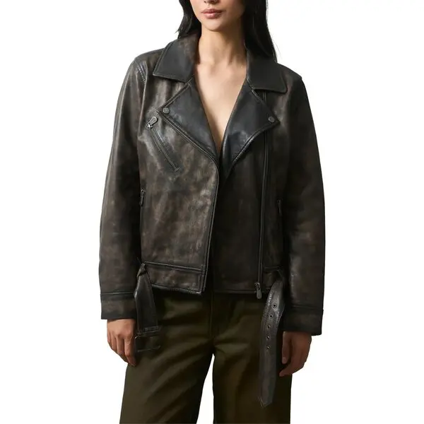 VELEZ Efos Leather Biker Jacket