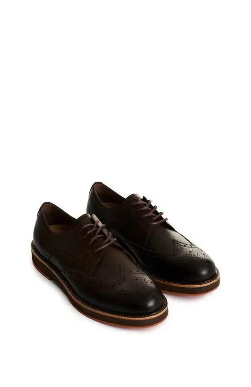 VELEZ Brogue Leather Lace-up Shoes - Dark Brown