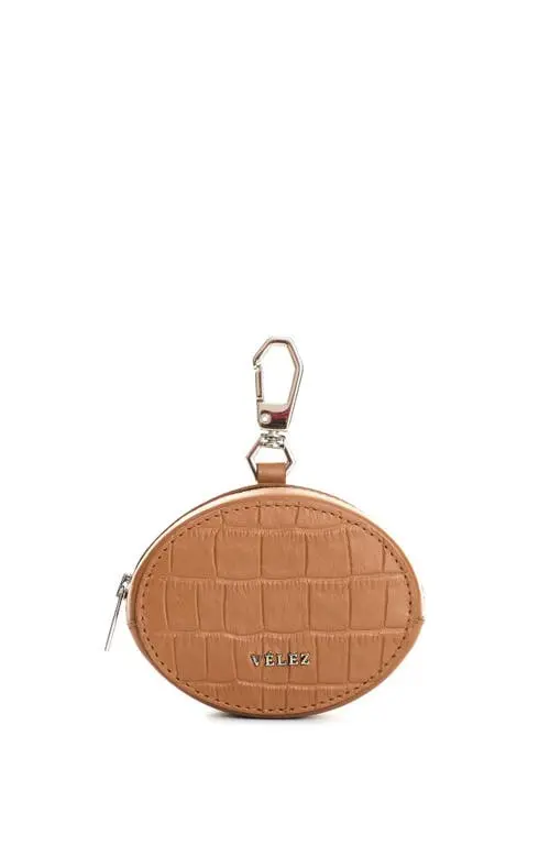 VELEZ Leather Coin Purse - Brown