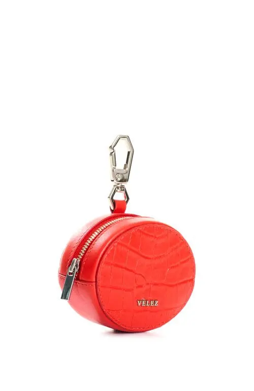 VELEZ Leather Coin Purse - Red
