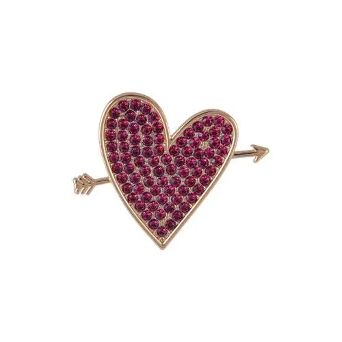 HALLMARK Pink Stone Heart And Arrow Pin