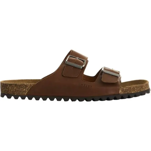 VELEZ Genuine Leather Sandals With Buckle Detail