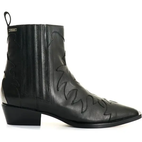 VELEZ Leather Western Ankle Boots