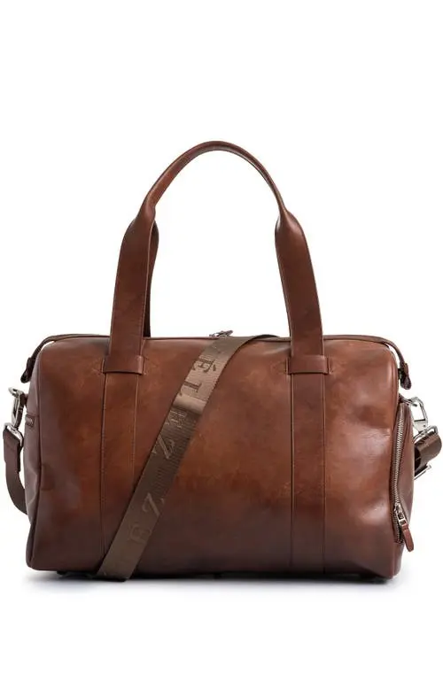 VELEZ Leather Duffle Bag Aged Effect - Brown