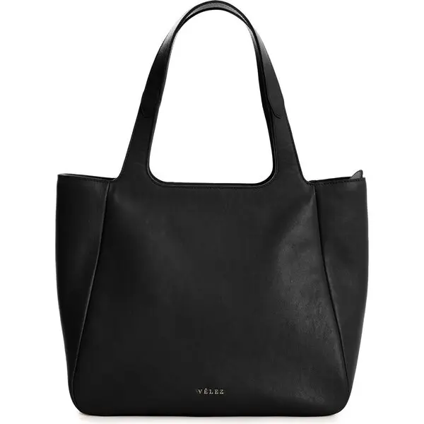 VELEZ Leather Tote Bag - Black