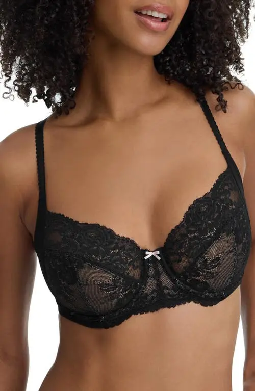 SKARLETT BLUE Captivate Full Coverage Unlined Lace Bra - Black
