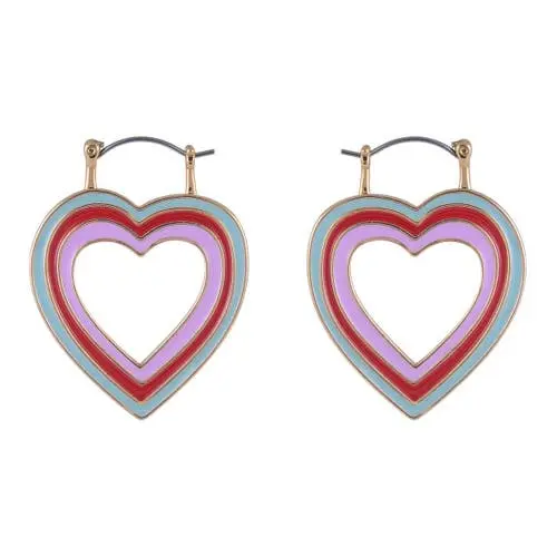 HALLMARK Enamel Heart Hoop Earrings
