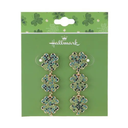 HALLMARK Four Leaf Clover Linear Earrings