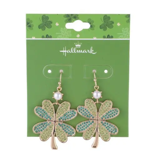 HALLMARK Stone Four Leaf Clover Drop Earrings