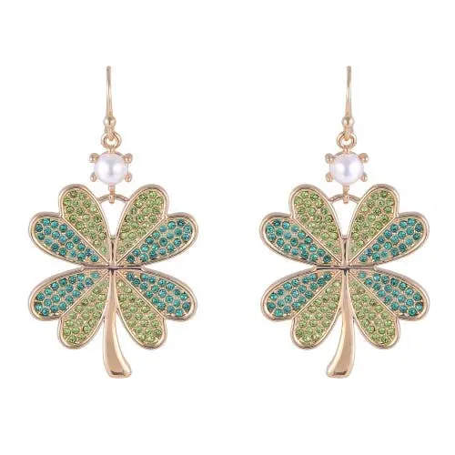 HALLMARK Stone Four Leaf Clover Drop Earrings