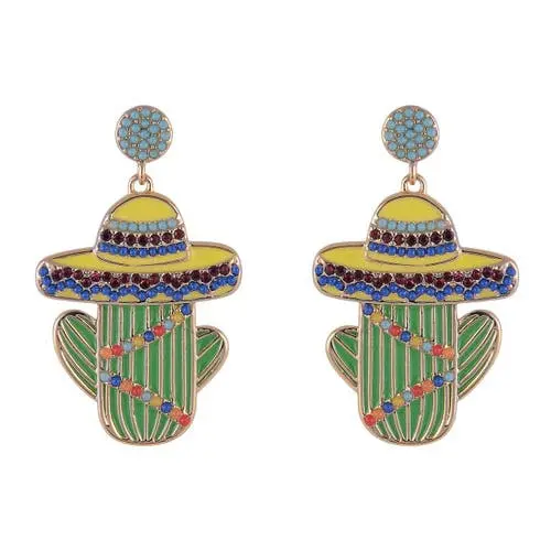 HALLMARK Sombrero Cactus Stone Earrings