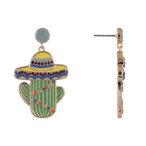 HALLMARK Sombrero Cactus Stone Earrings