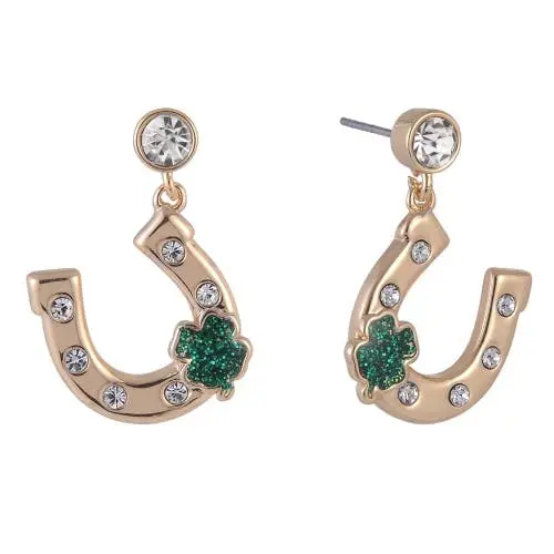 HALLMARK Horseshoe Drop Earrings - Green