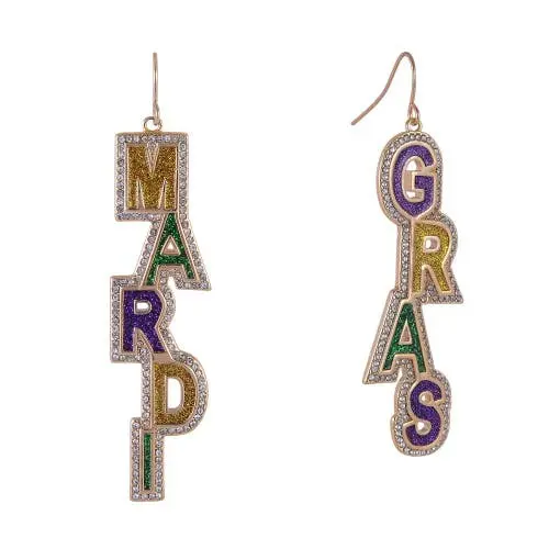 HALLMARK Mardi Gras Linear Earrings - Purple