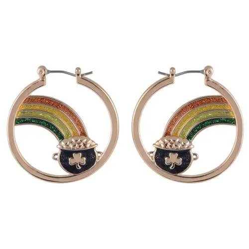 HALLMARK Pot Of Gold Hoop Earrings