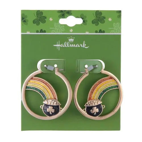 HALLMARK Pot Of Gold Hoop Earrings - Green
