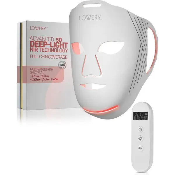 LOVERY 5d Liquid Silicone Led Light Therapy Face Maskred - White
