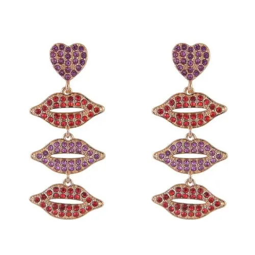 HALLMARK Linear Lips Stone Dangle Earrings