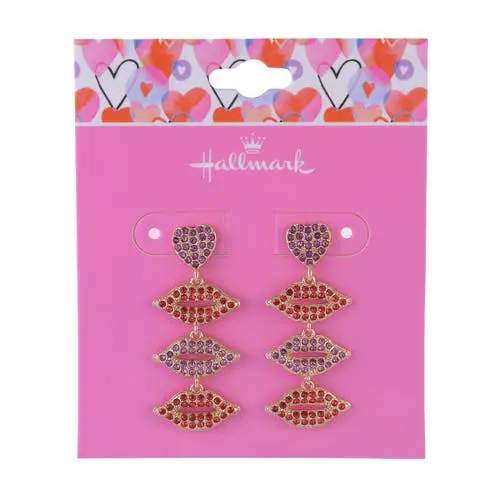 HALLMARK Linear Lips Stone Dangle Earrings