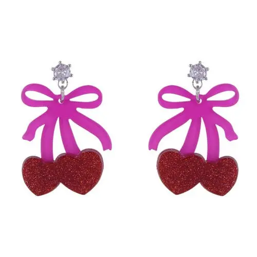 HALLMARK Bow And Cherry Drop Earrings