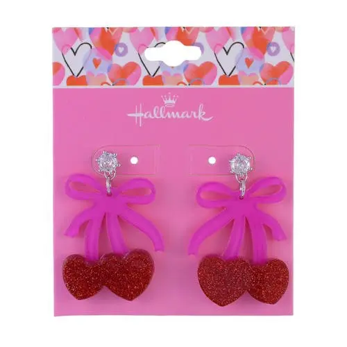 HALLMARK Bow And Cherry Drop Earrings