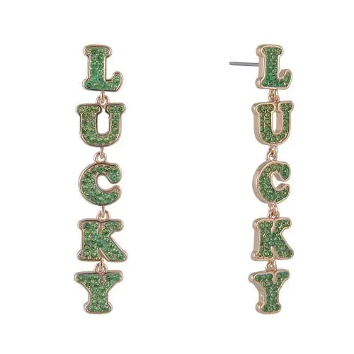 HALLMARK Linear Earrings - Green