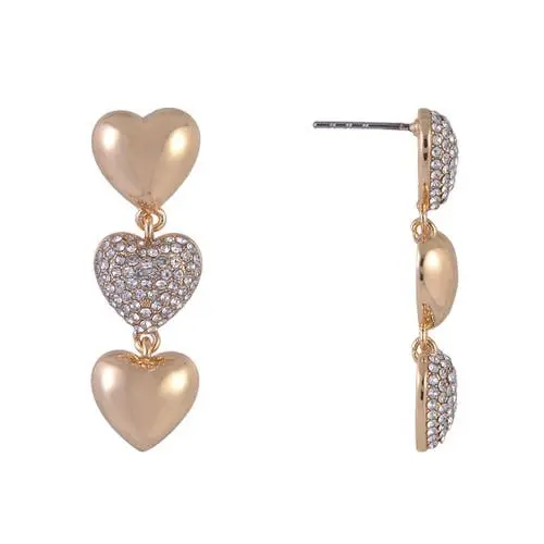HALLMARK Linear Stone Heart Dangle Earrings