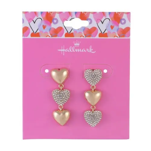 HALLMARK Linear Stone Heart Dangle Earrings