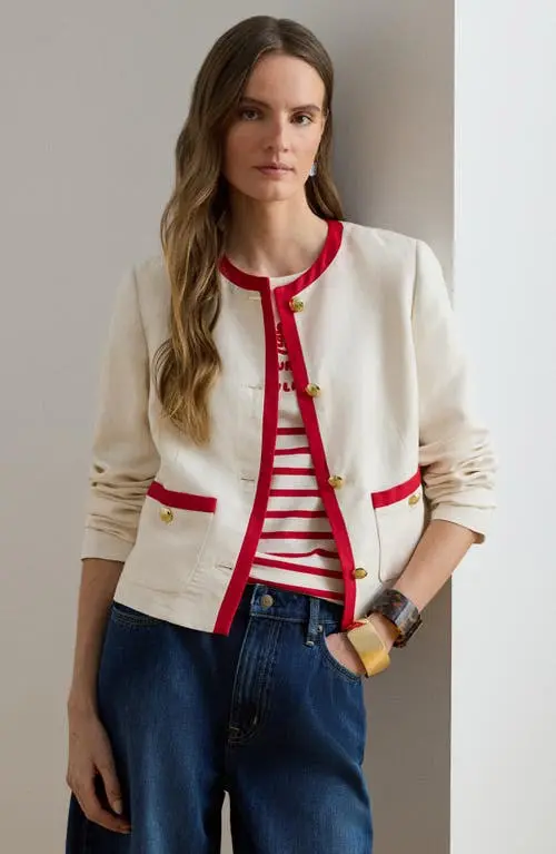 Ralph Lauren Two-tone Linen Blend Twill Jacket