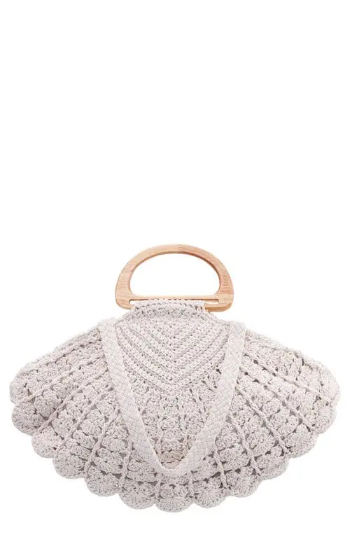 Nina Unity Crochet Shell Clutch - Ivory
