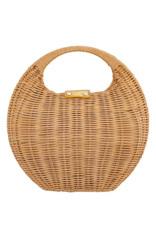 Nina Kava Rattan Handbag - Dk Natural