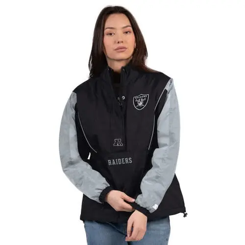 STARTER Las Vegas Raiders Thursday Night Gridiron Half-zip Jacket - Black